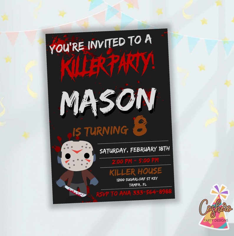 Horror Birthday Invitation Killer Party Invitation Killer - Etsy