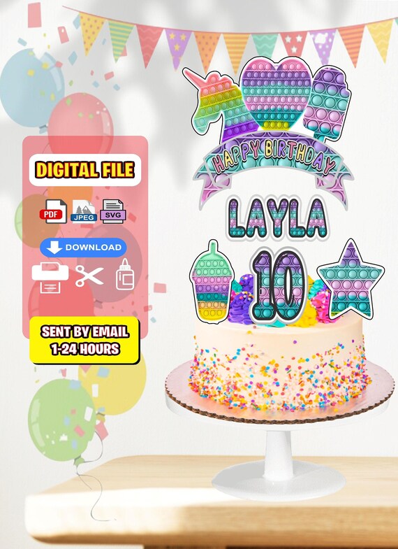 Pop It Cake Topper Pop It Fidget Toy Topper Pop It Birthday | Etsy