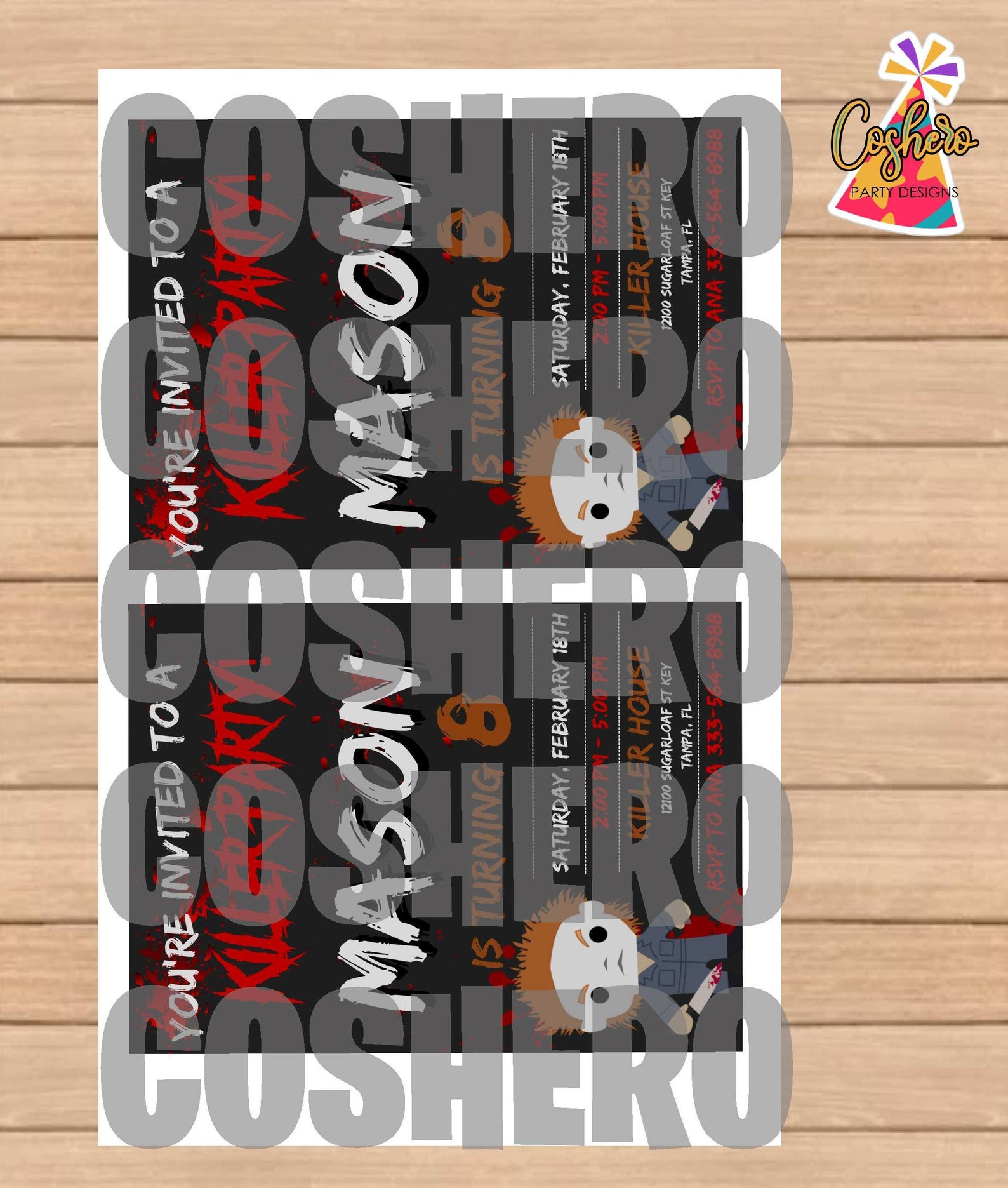 Horror Birthday Invitation Killer Party Invitation Killer - Etsy