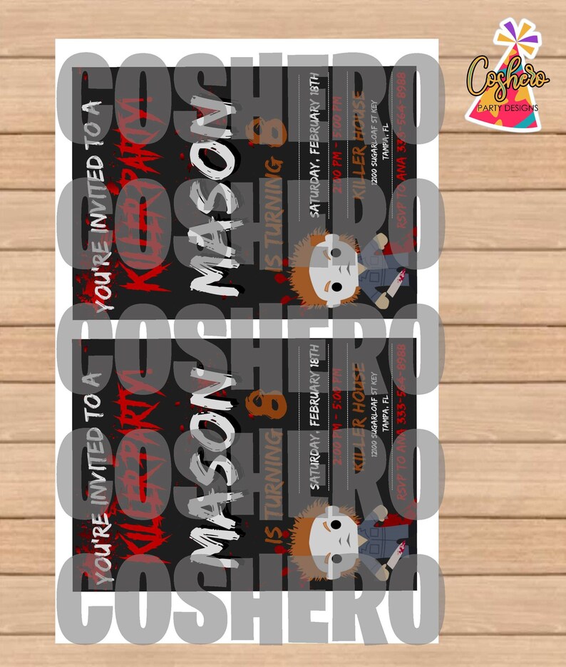 Horror Birthday Invitation Killer Party Invitation Killer - Etsy