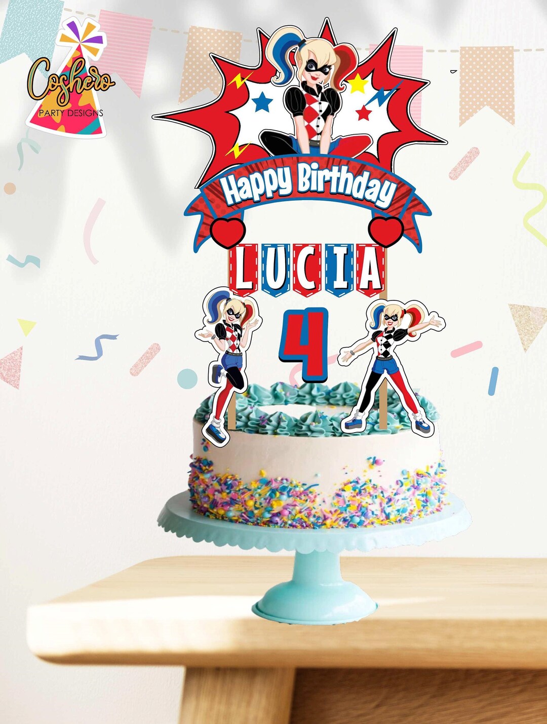 Kids Birthday Cake Topper, Personalized Cake Topper, Birthday Party ...