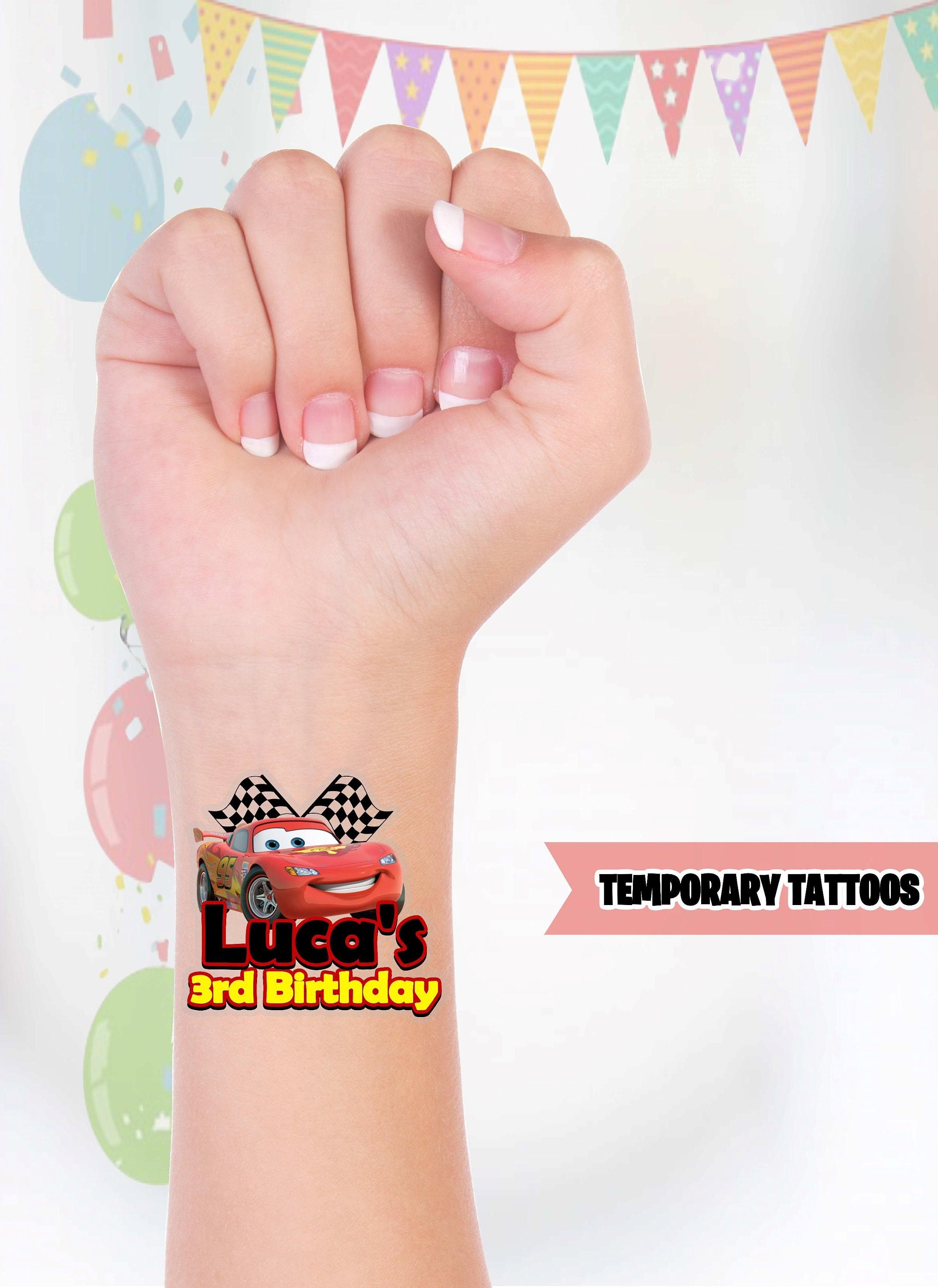 Cars Temporary Tattoo Cars Tattoo Cars Birthday Cars Party | Etsy