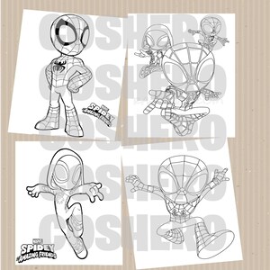Spidey Mini Coloring Pages and Crayons, Spidey Birthday Party Favors ...