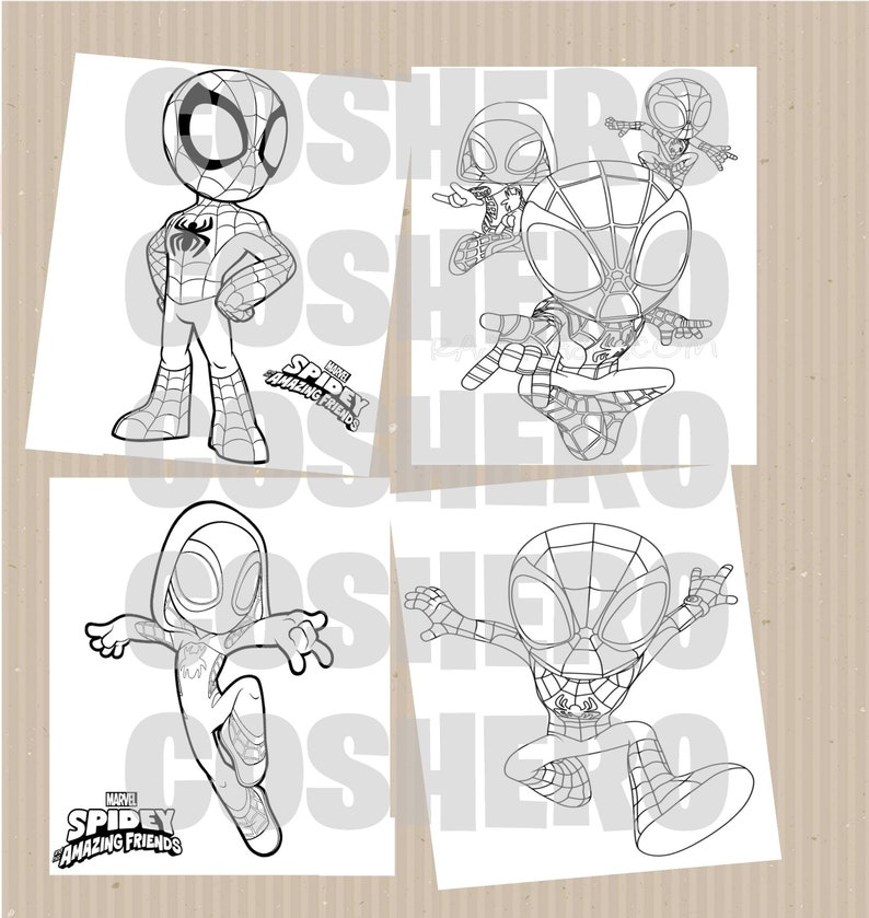 Spidey Mini Coloring Pages and Crayons Spidey Birthday Party - Etsy