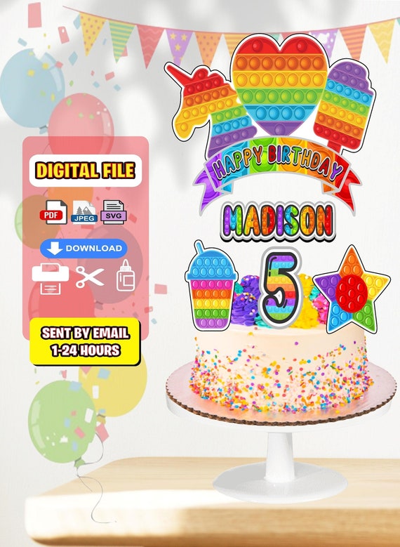 Pop It Cake Topper Pop It Fidget Toy Topper Pop It Birthday - Etsy