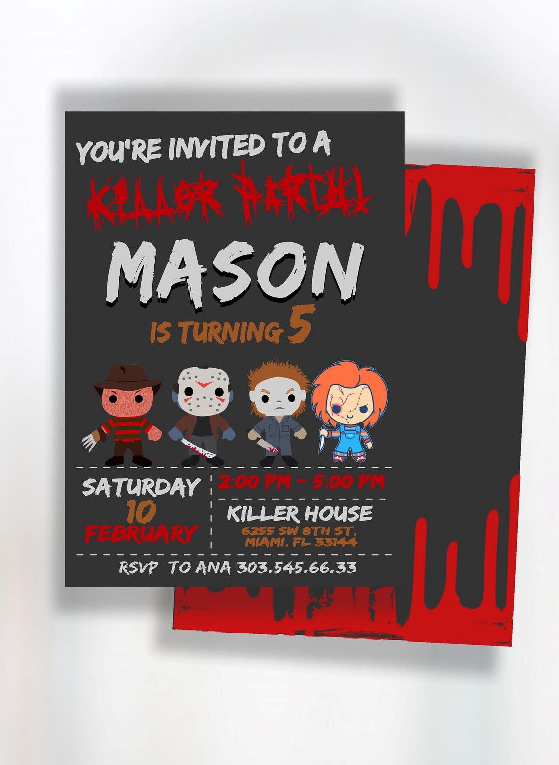 Horror Birthday Invitation Killer Party Invitation Killer - Etsy