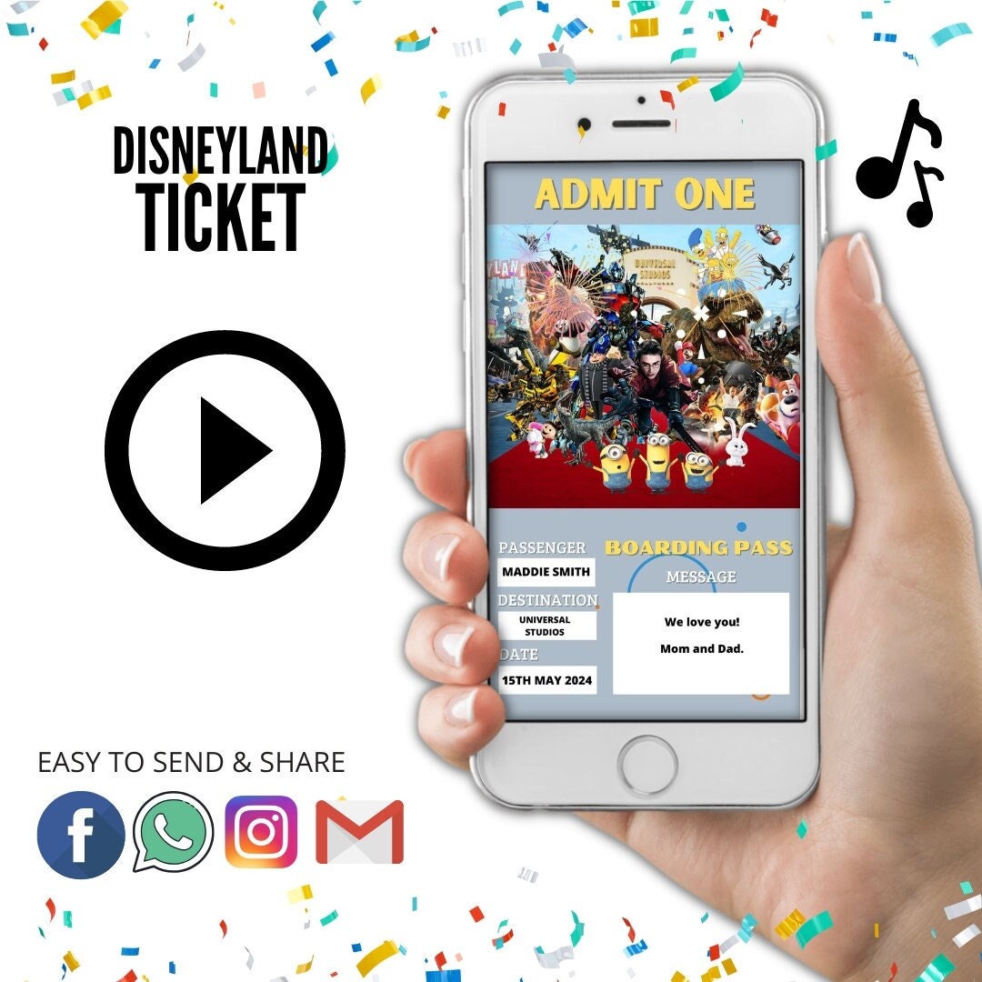 Universal Studios Ticket Universal Ticket Surprise Reveal - Etsy