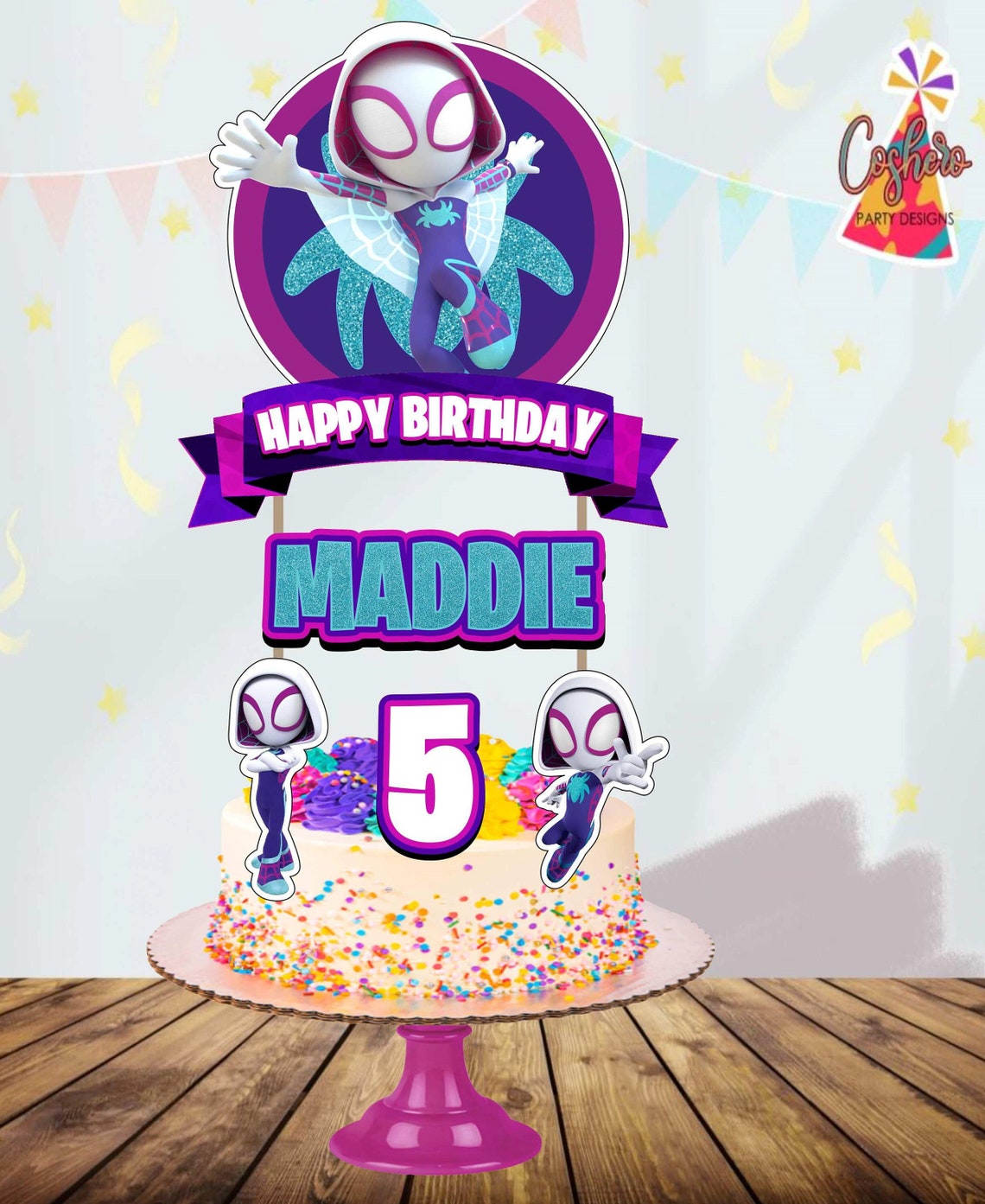 Ghost Spider Cake Topper Spider Gwen Cake Topper Spider Gwen - Etsy España