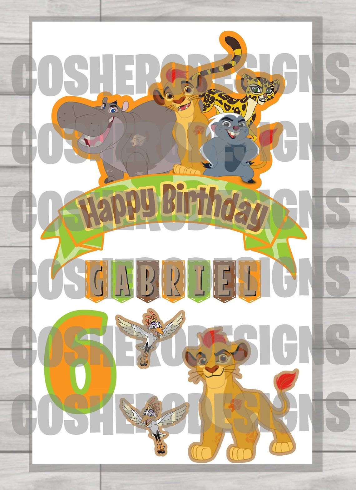 The Lion Guard Cake Topper the Lion Guard Birthday the Lion - Etsy