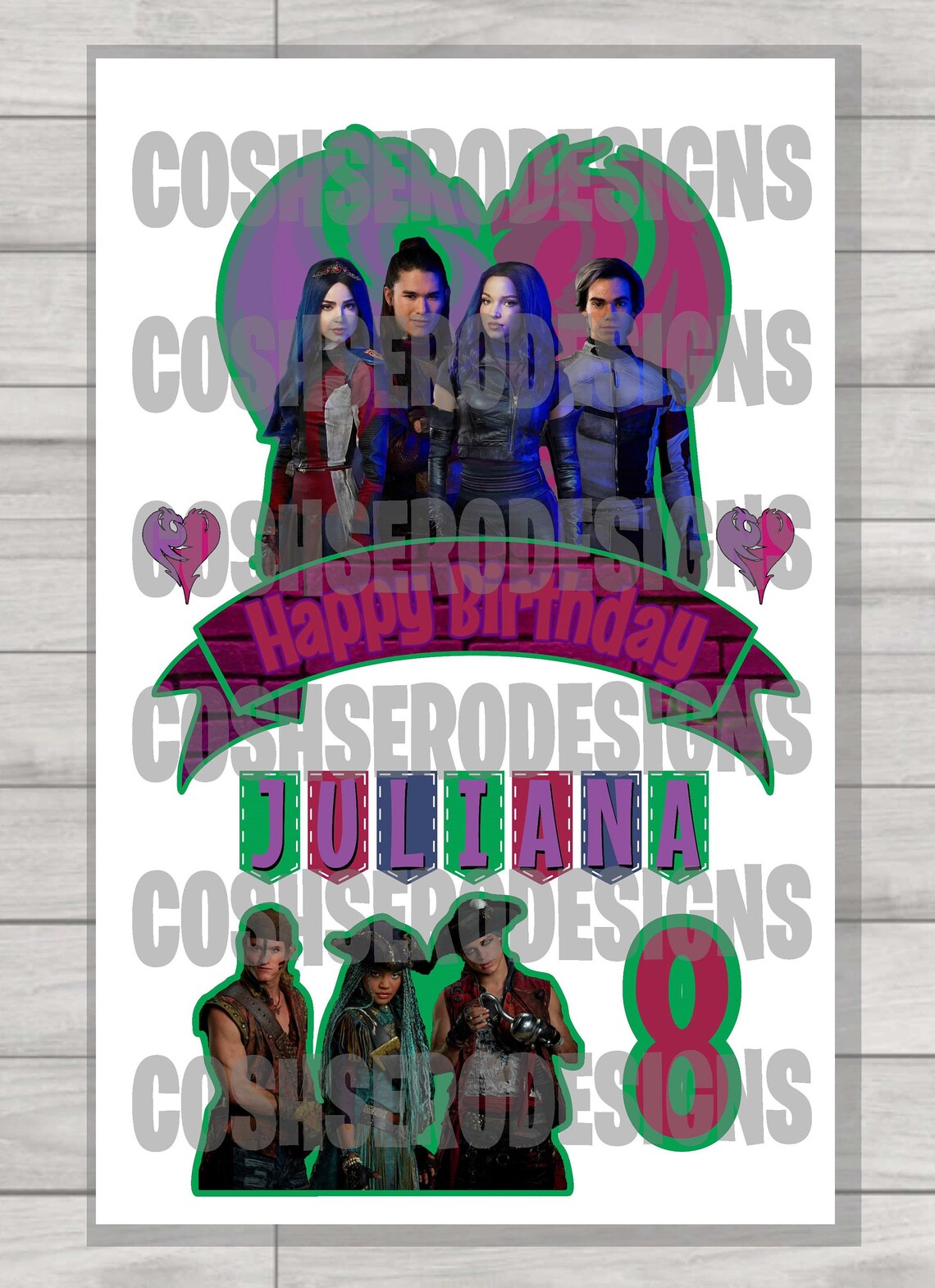 Descendants Cake Topper Descendants Birthday Topper - Etsy