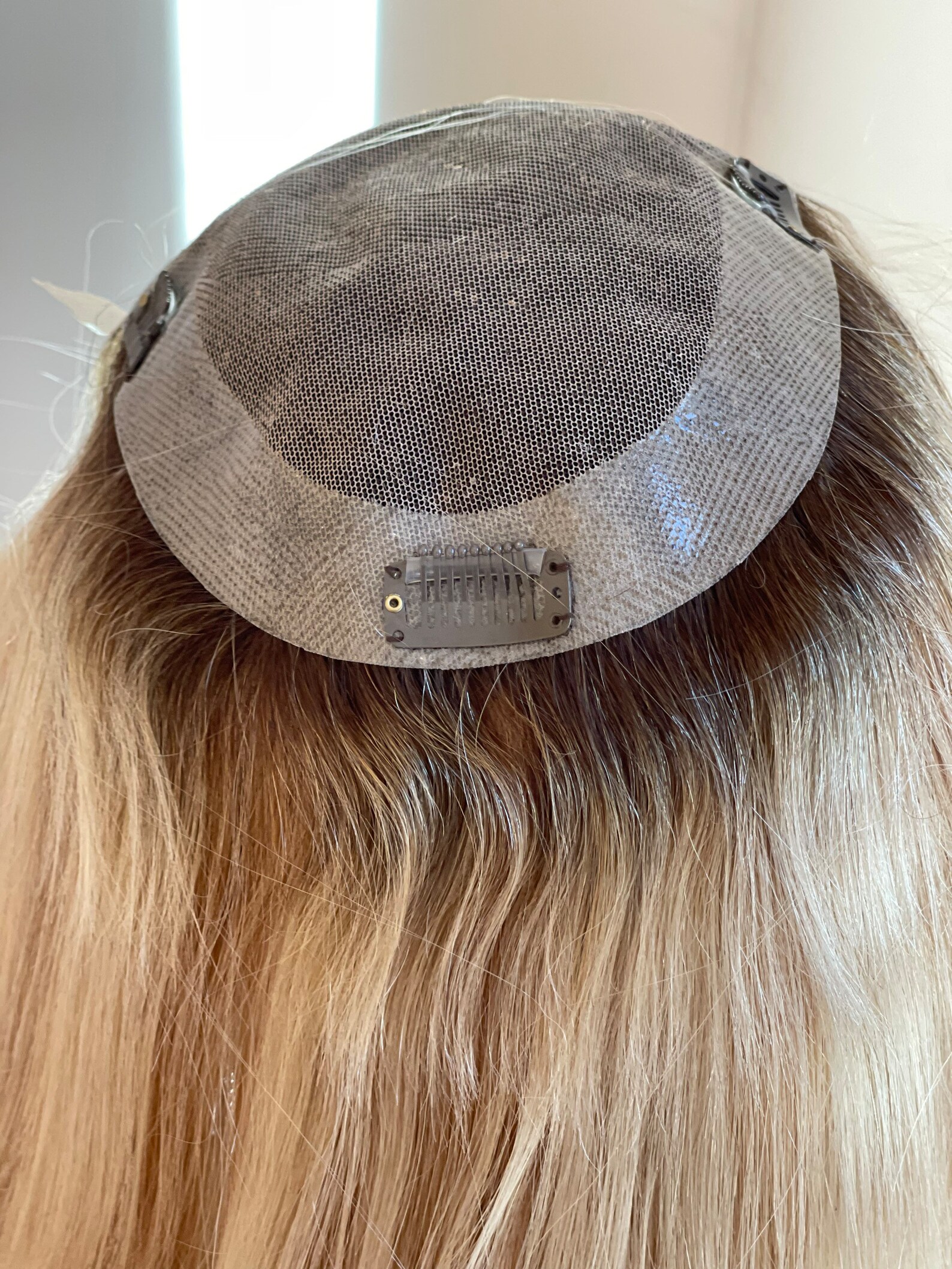 HUMAN HAIR TOPPER or Hair System Clip Topper Color Light Mix - Etsy