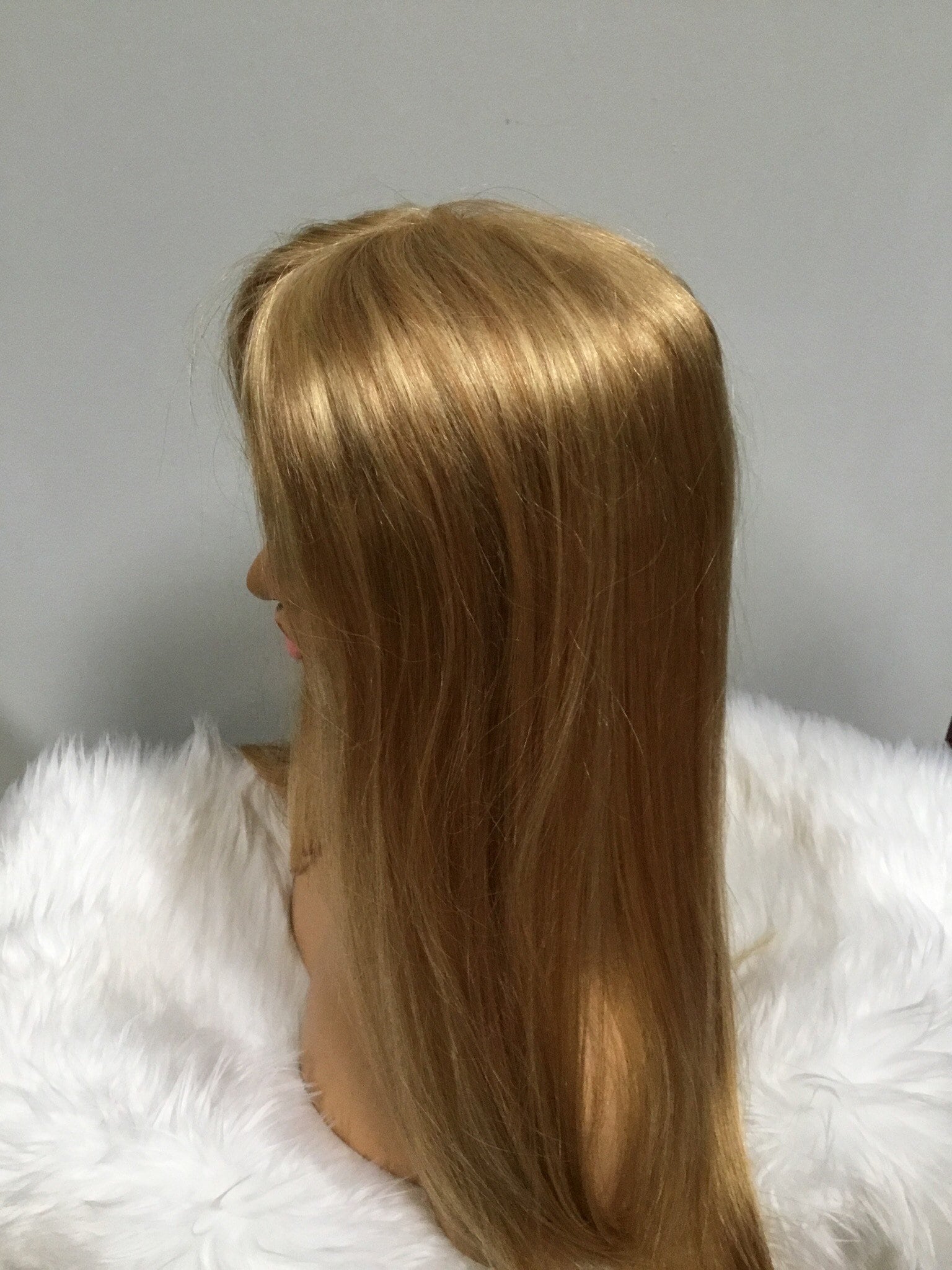 HUMAN HAIR TOPPER or Hair System Clip Topper Kippa Fall Color - Etsy