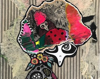 Original Mixed Media and Embroidery Art by Ray Dust by RayDustArt