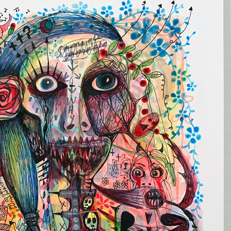 Original Art Mixed Media Portrait Painting. 9x12. - Etsy