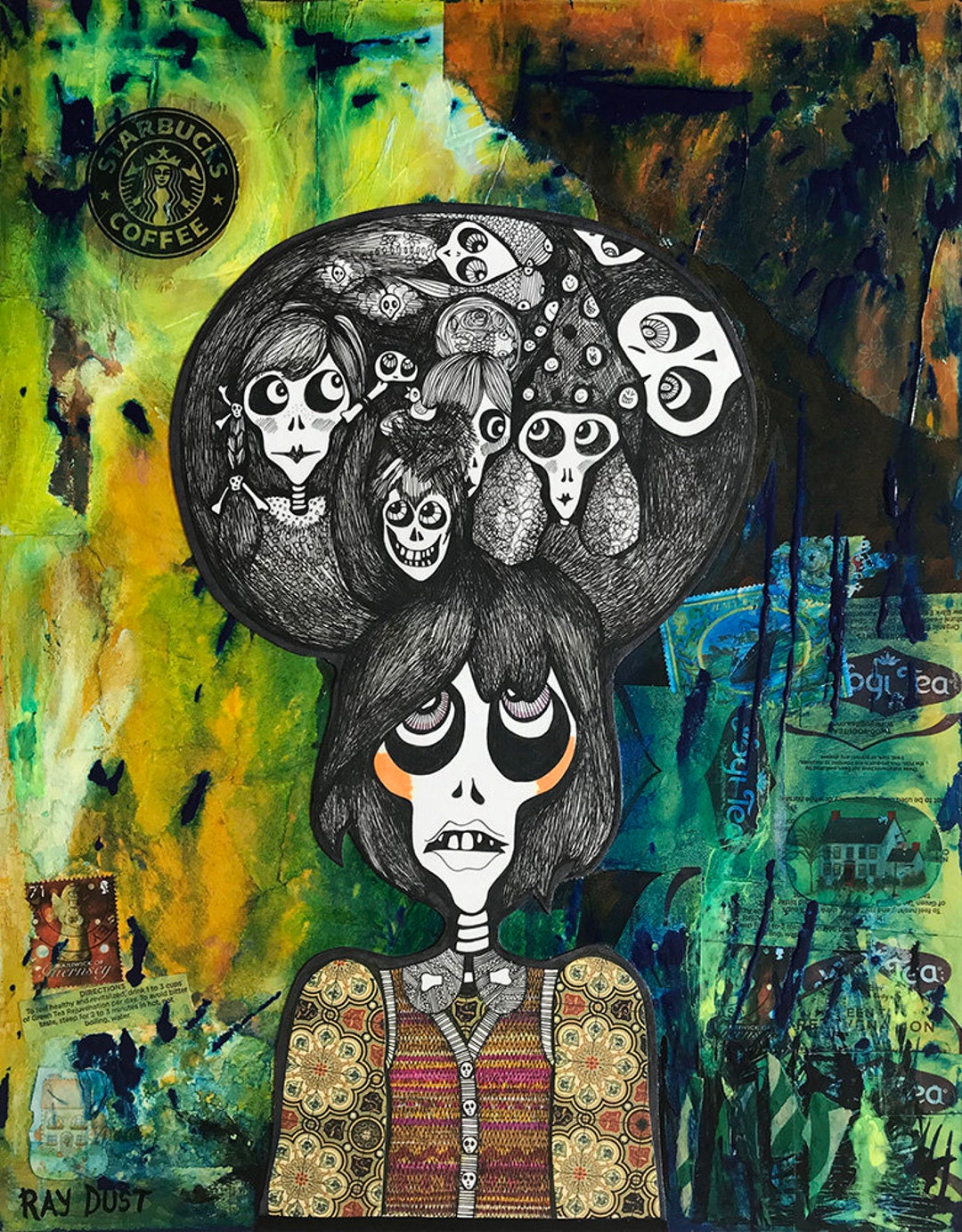 Original Portrait Art. 11x14. Paranoid. Day of the - Etsy
