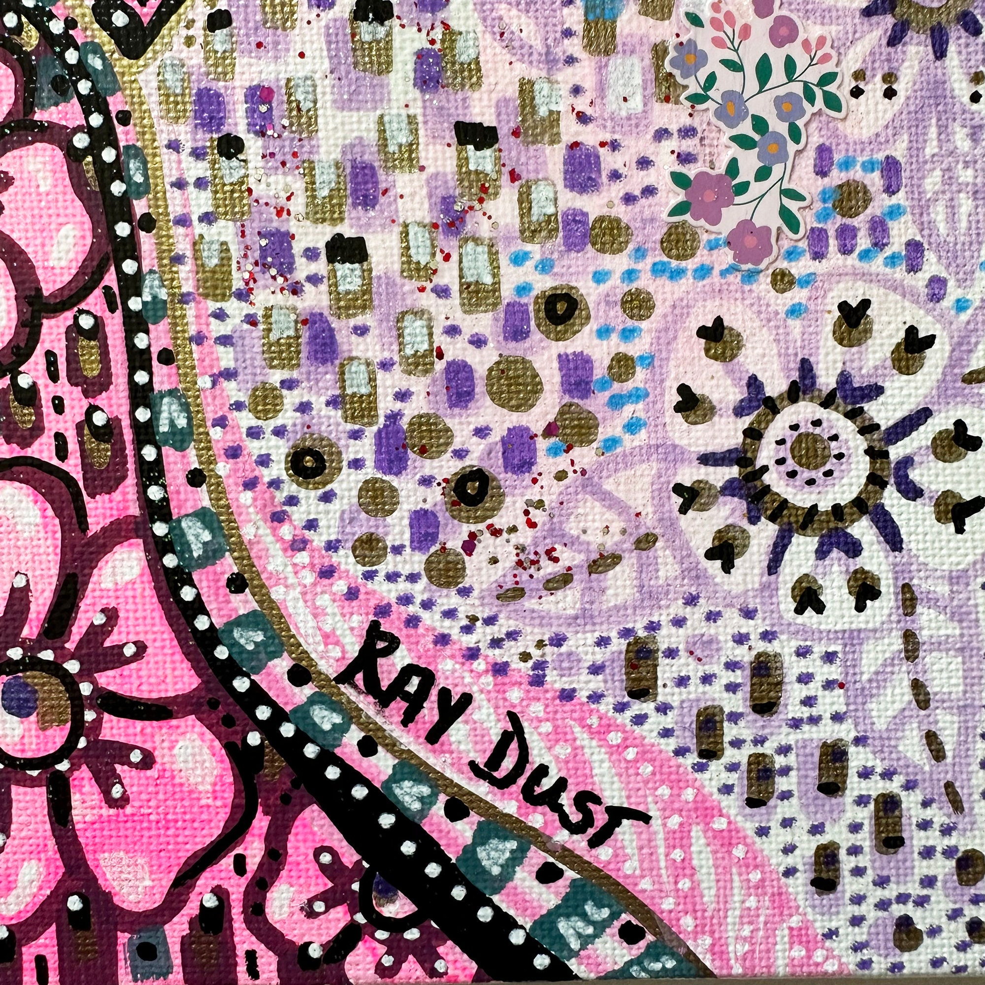 Original Art Pink Portrait 9x12 Embellished - Etsy