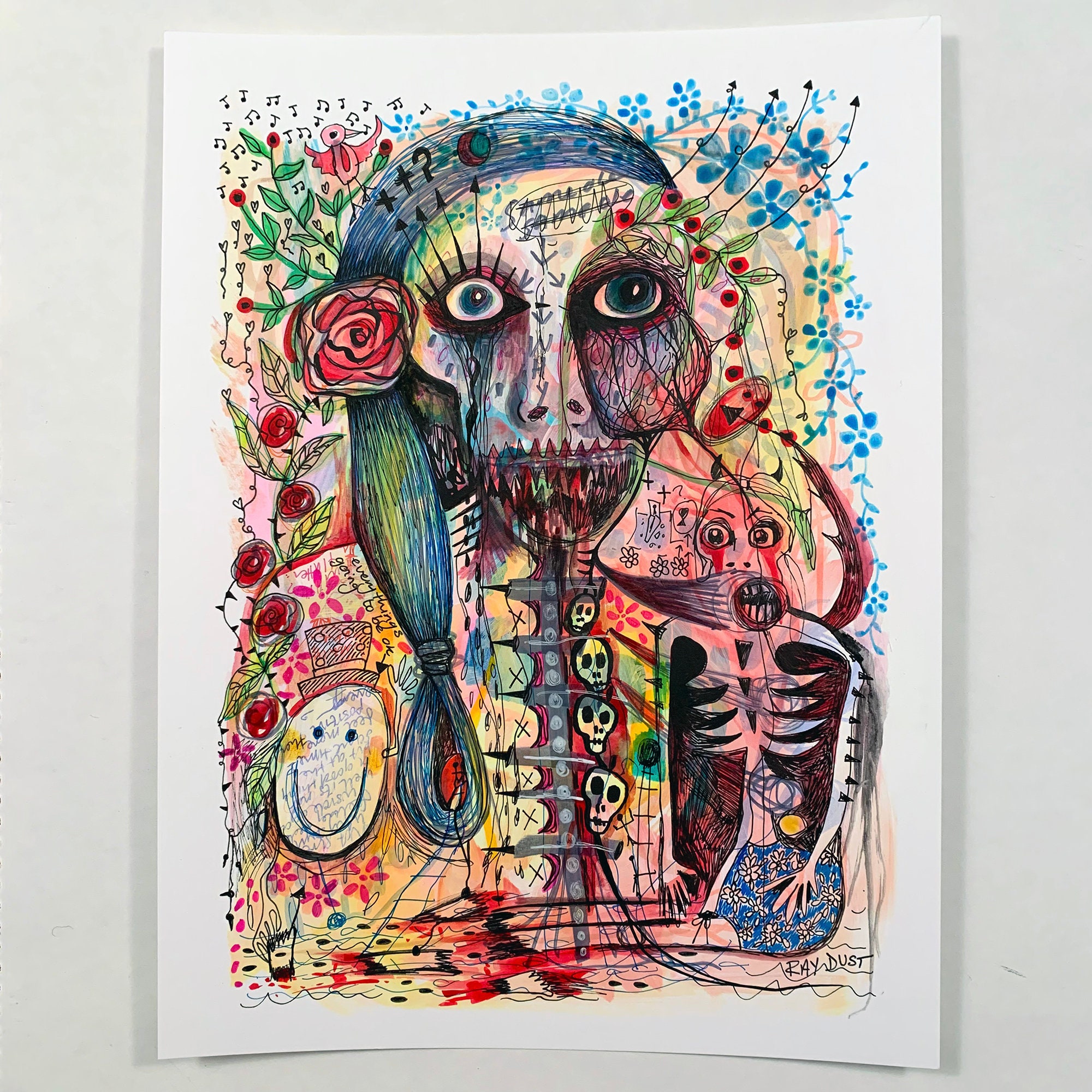 Original Art Mixed Media Portrait Painting. 9x12. - Etsy