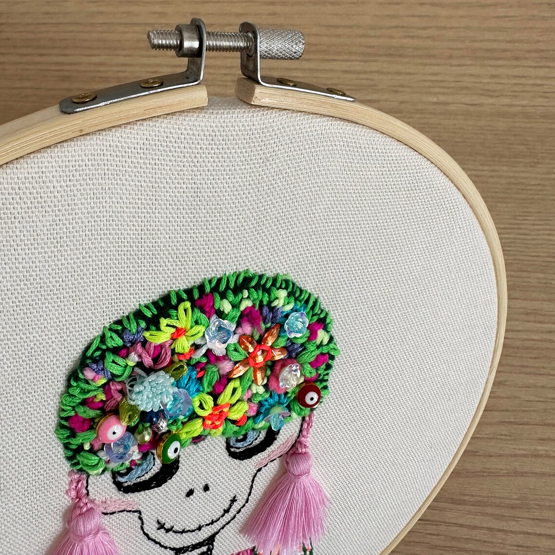 Embroidery Hoop Art, 8 Round, Original, Bright Colors, Beautiful ...
