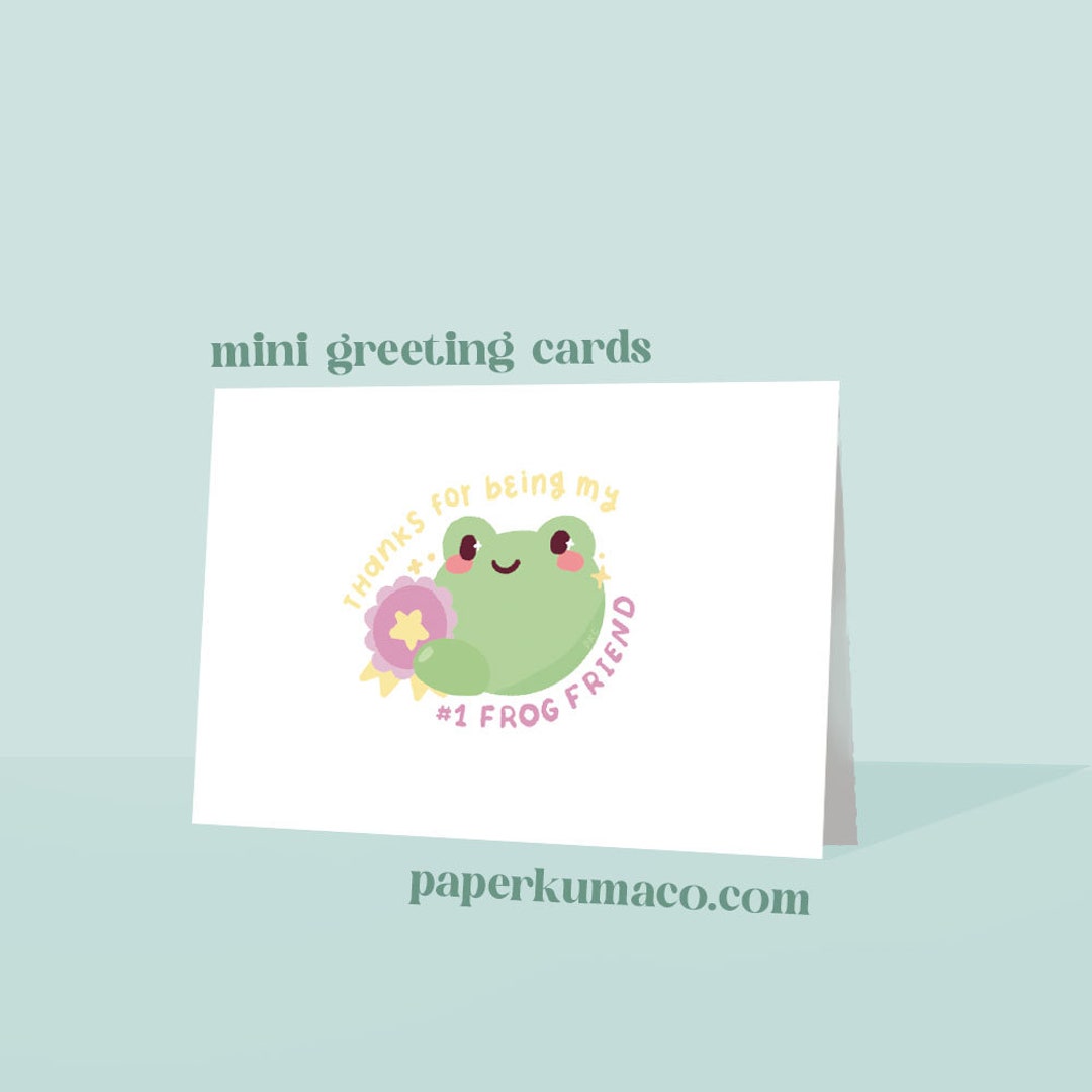 Thanks for My #1 Frog Friend Greeting Card // Cute Note Card Friendship ...