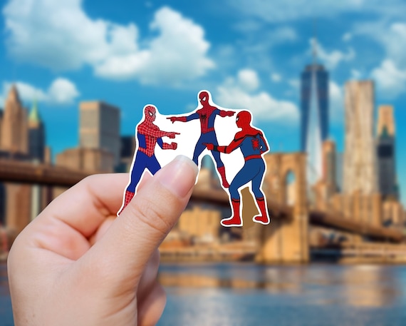 Holographic Spider-Man Pointing Meme Sticker Laptop Electronics ...