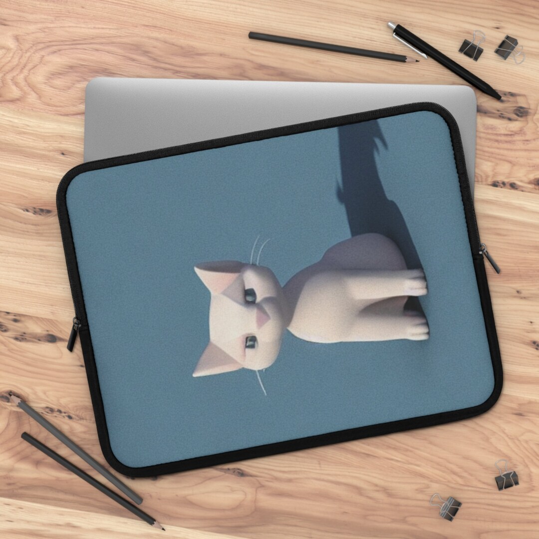White Cat Laptop Sleeve - Etsy