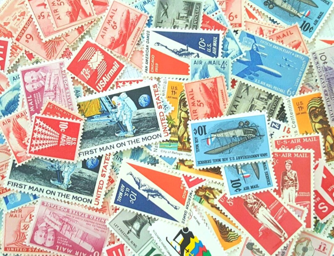 30 Unused Airmail Vintage U.S. Postage Stamps. All Different. - Etsy