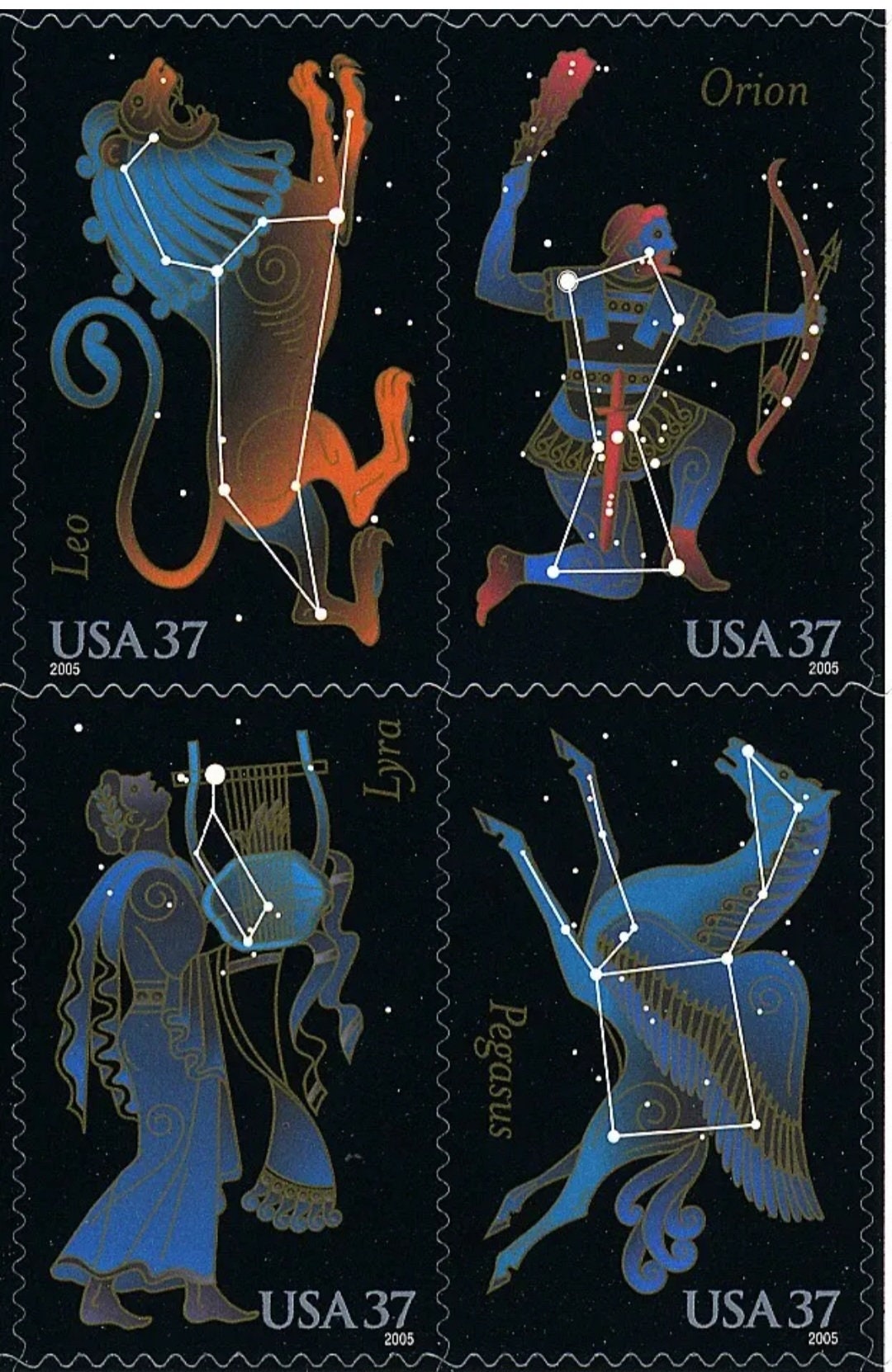 SPECIAL: 8 or 20 Constellations Vintage Unused 37 Cents Postage Stamps ...