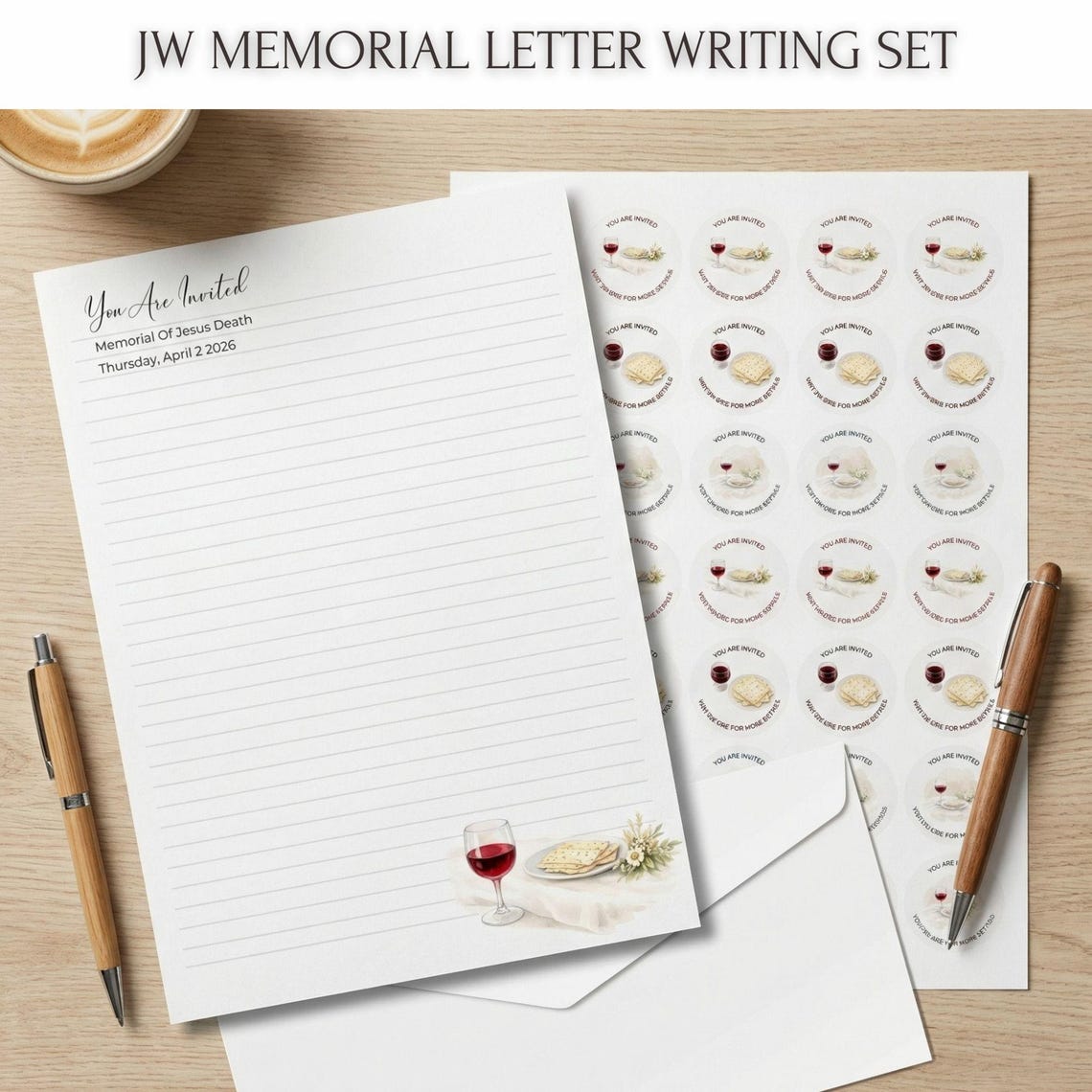 JW Memorial 2026 Letter Writing Set, Memorial Invitation Kit With Paper ...