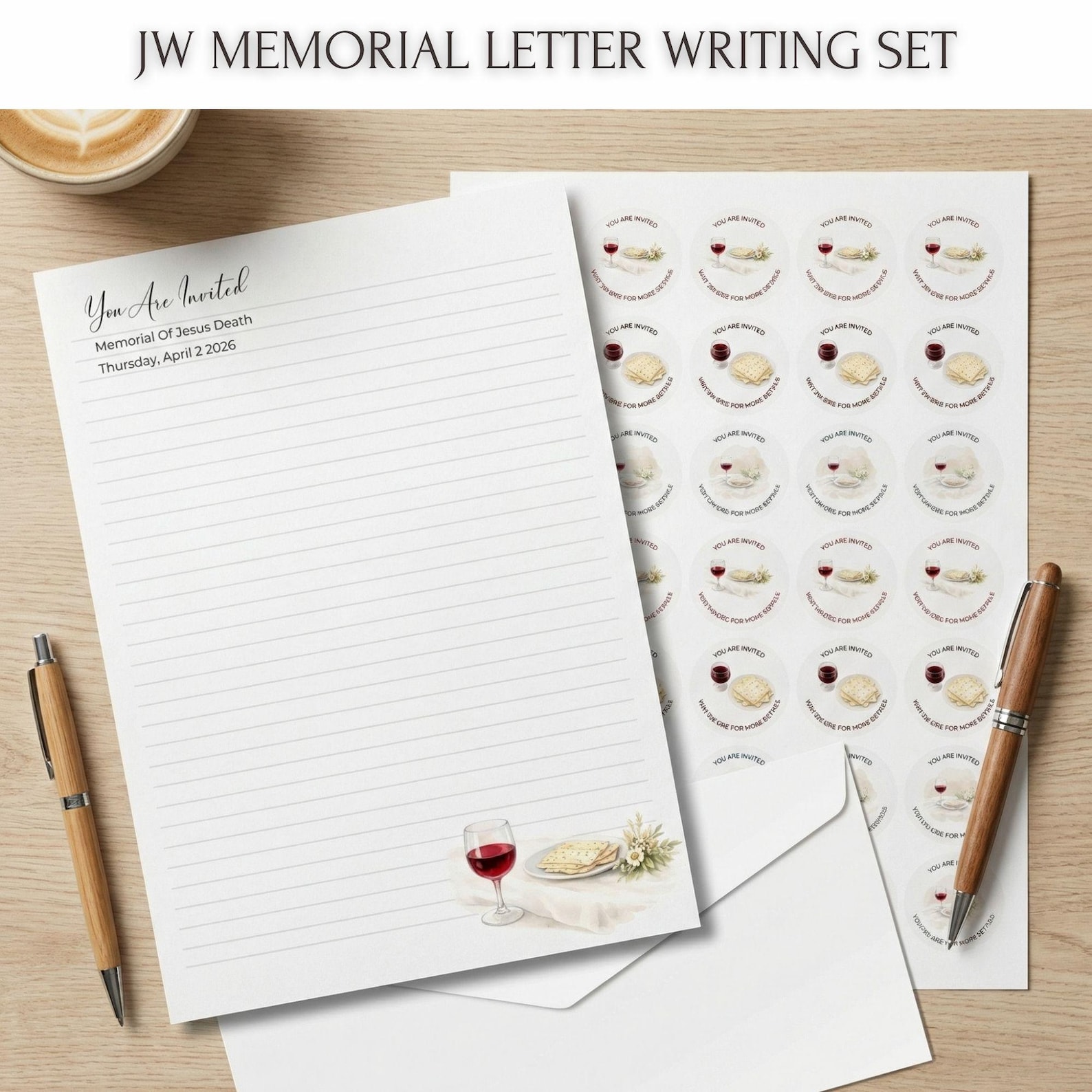 JW Memorial 2026 Letter Writing Set, Memorial Invitation Kit With Paper ...