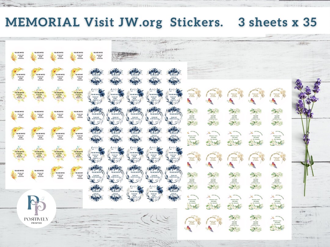 JW Memorial Stickers, Letter Writing Stationery, Ministry Supplies ...