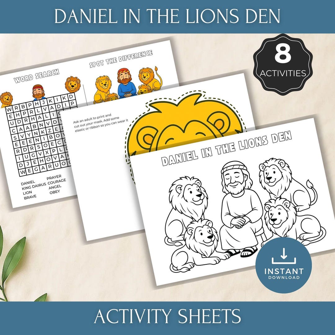 Daniel in the Lion’s Den Bible Activity Pack for Kids – JW Printable ...