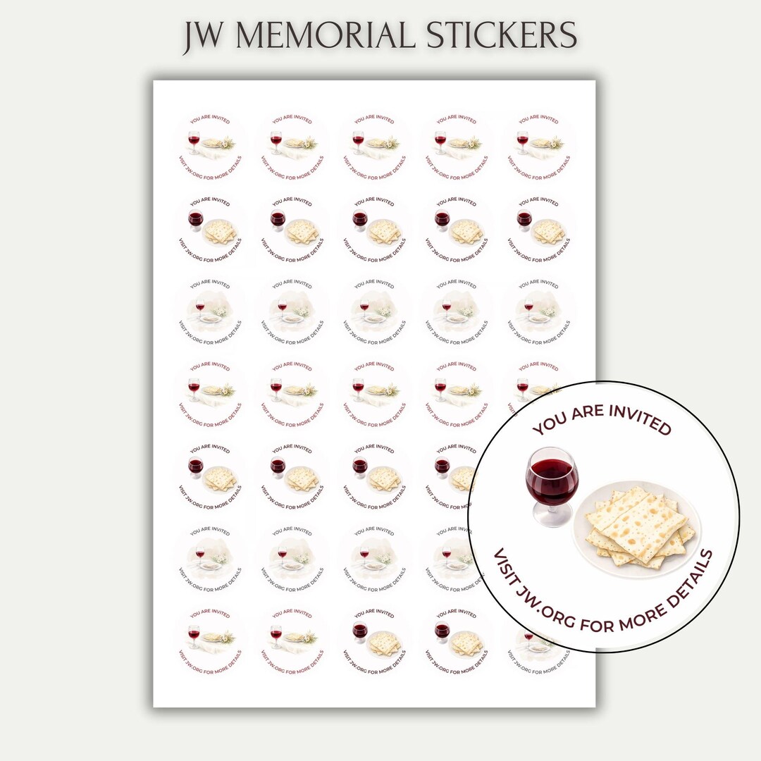 JW Memorial 2026 Stickers for Letter Writing | Memorial Invitation ...