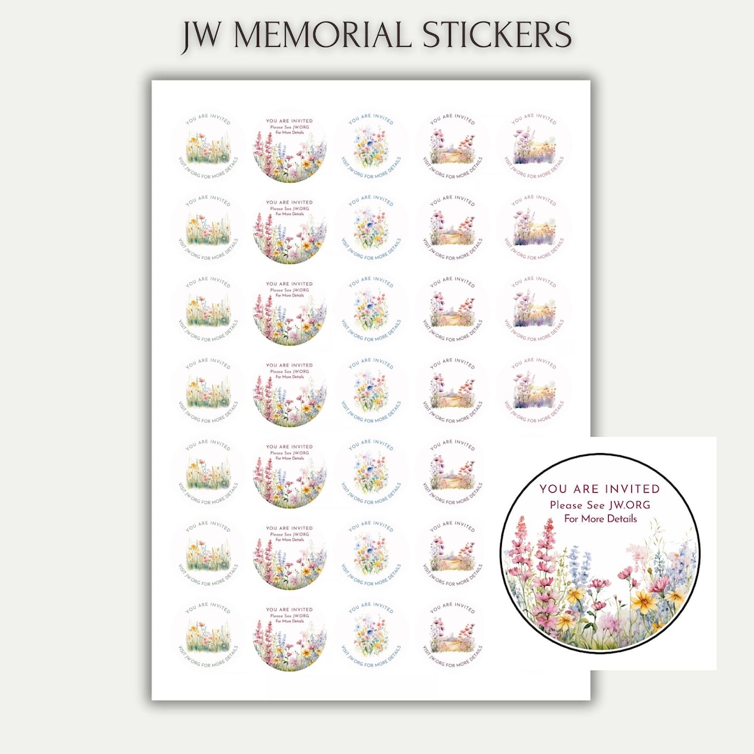 JW Memorial 2026 Stickers for Letter Writing | Memorial Invitation ...