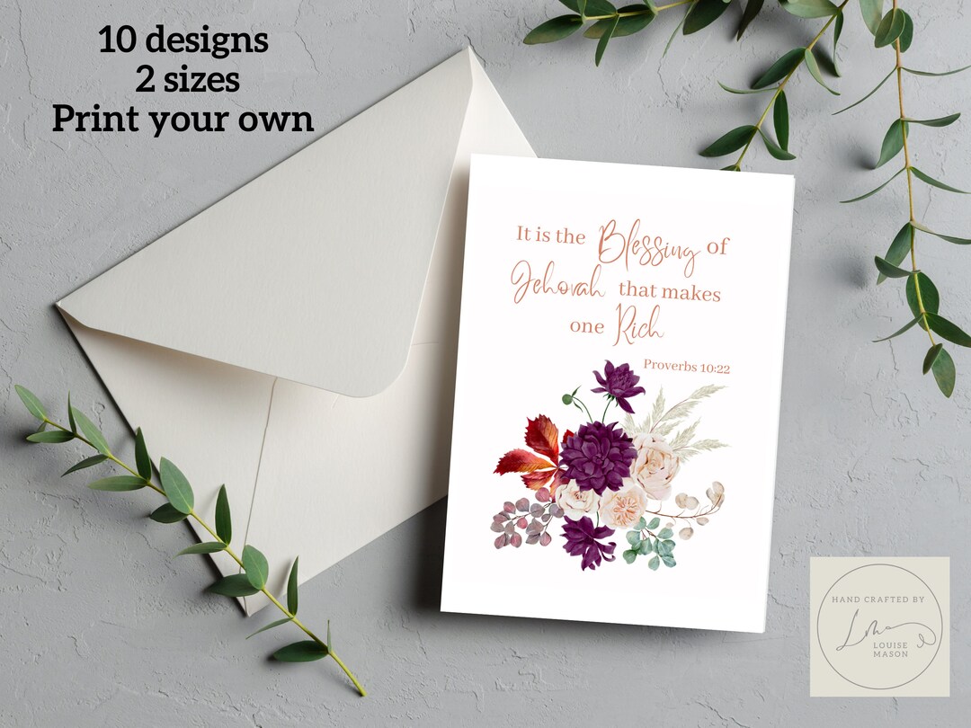 Bible Verse Printable Card UK Folded Card 10 Downloadable - Etsy