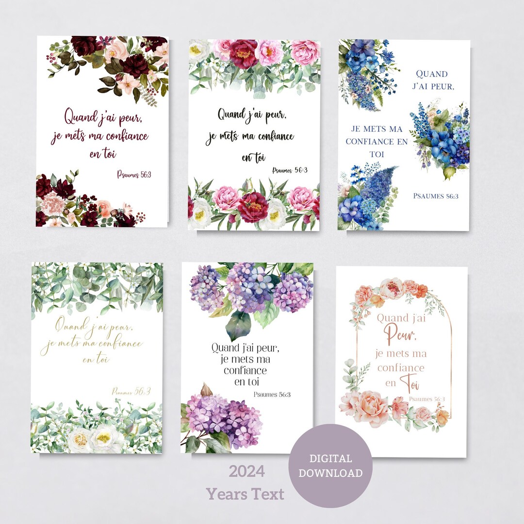 French JW Year Text 2024 Floral Design, JW Digital Greetings Card, Card ...