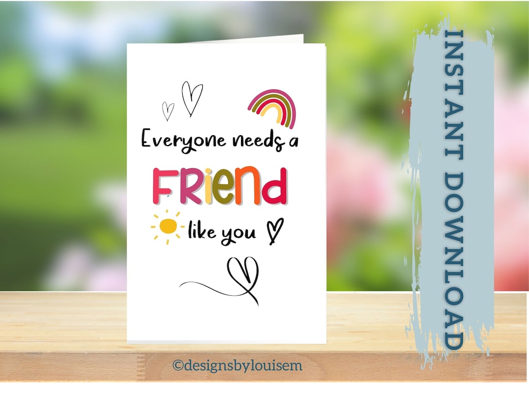 Thank You for Being My Friend Printable Card, Good Friend Card ...