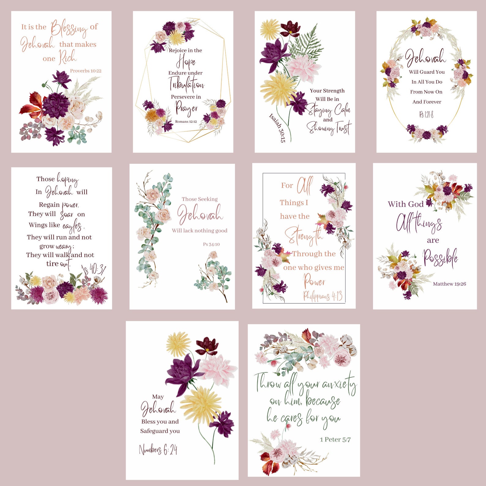 Bible Verse Printable Card Scripture Gifts Downloadable - Etsy