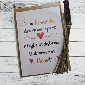 True Friends Are Never Apart Card, Long Distance Friend, Thank You Card ...