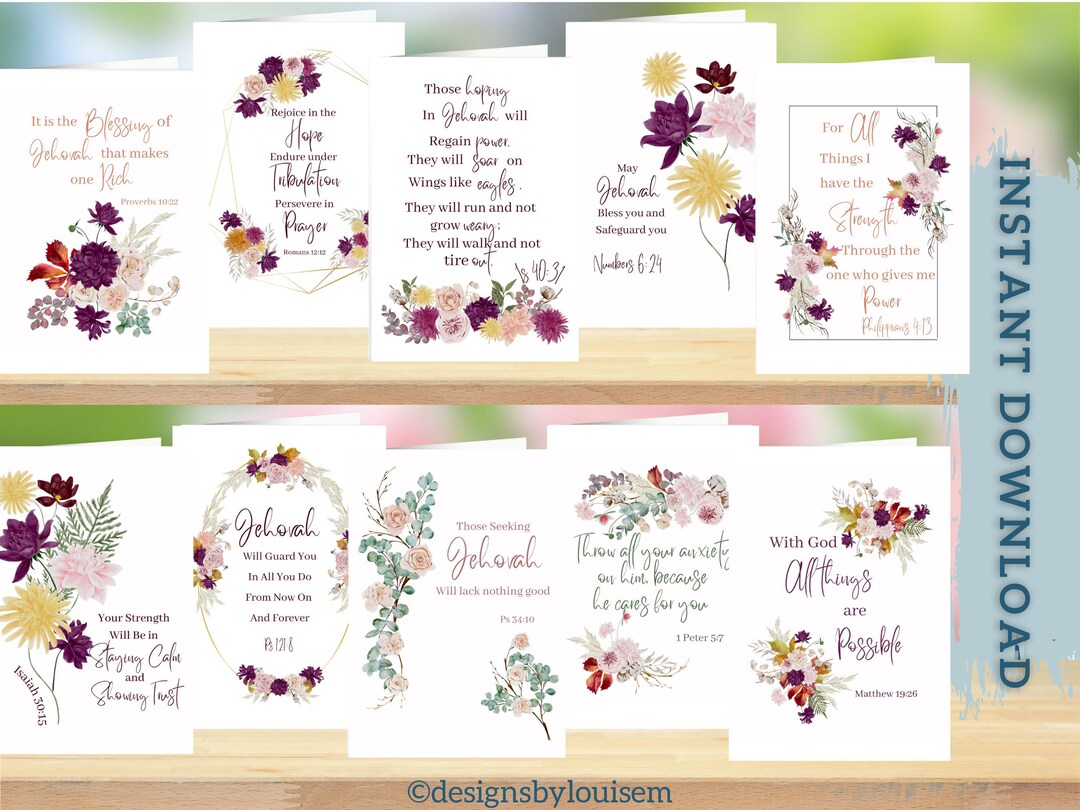 JW Bible Verse Printable Card, Folded Cards, Scripture Cards Printable ...