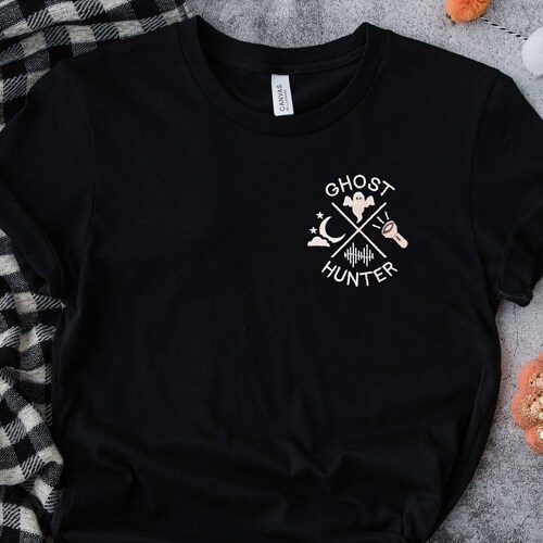 Ghost Hunter Embroidered Tee Halloween Shirt Paranormal - Etsy