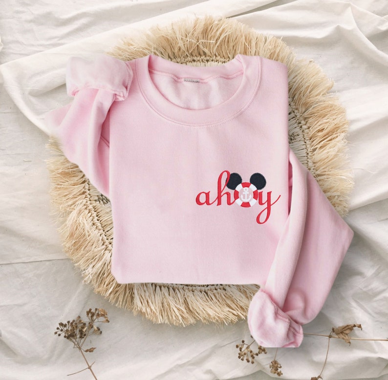 Embroidered Disney Cruise Line Ahoy Unisex Crewneck Sweater | Disney ...