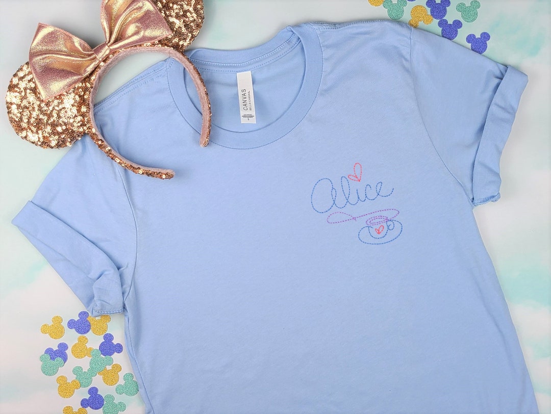Alice Autograph Adult Shirt Blue | Disney World Shirt | Alice Shirt ...