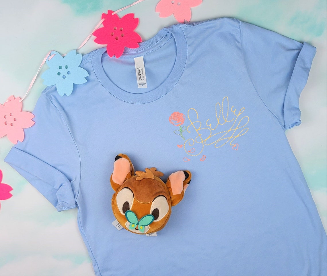 Embroidered Belle Autograph Shirt | Disney World Trip Tee - Etsy