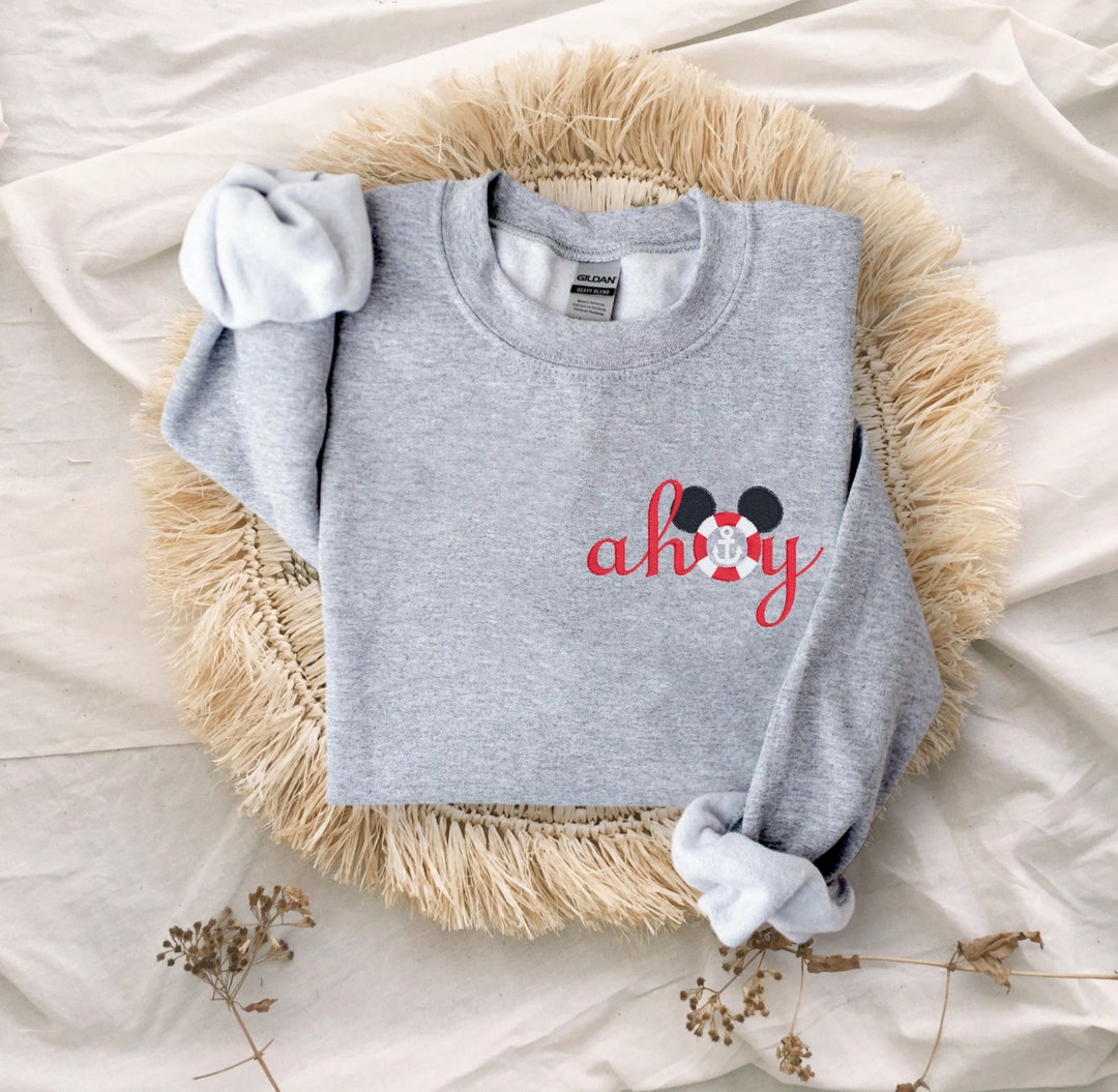 Embroidered Disney Cruise Line Ahoy Unisex Crewneck Sweater | Disney ...