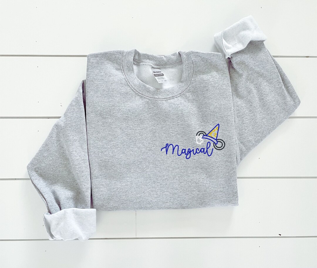 Embroidered Magical Sorcerer Mickey Unisex Crewneck Sweater Disney ...