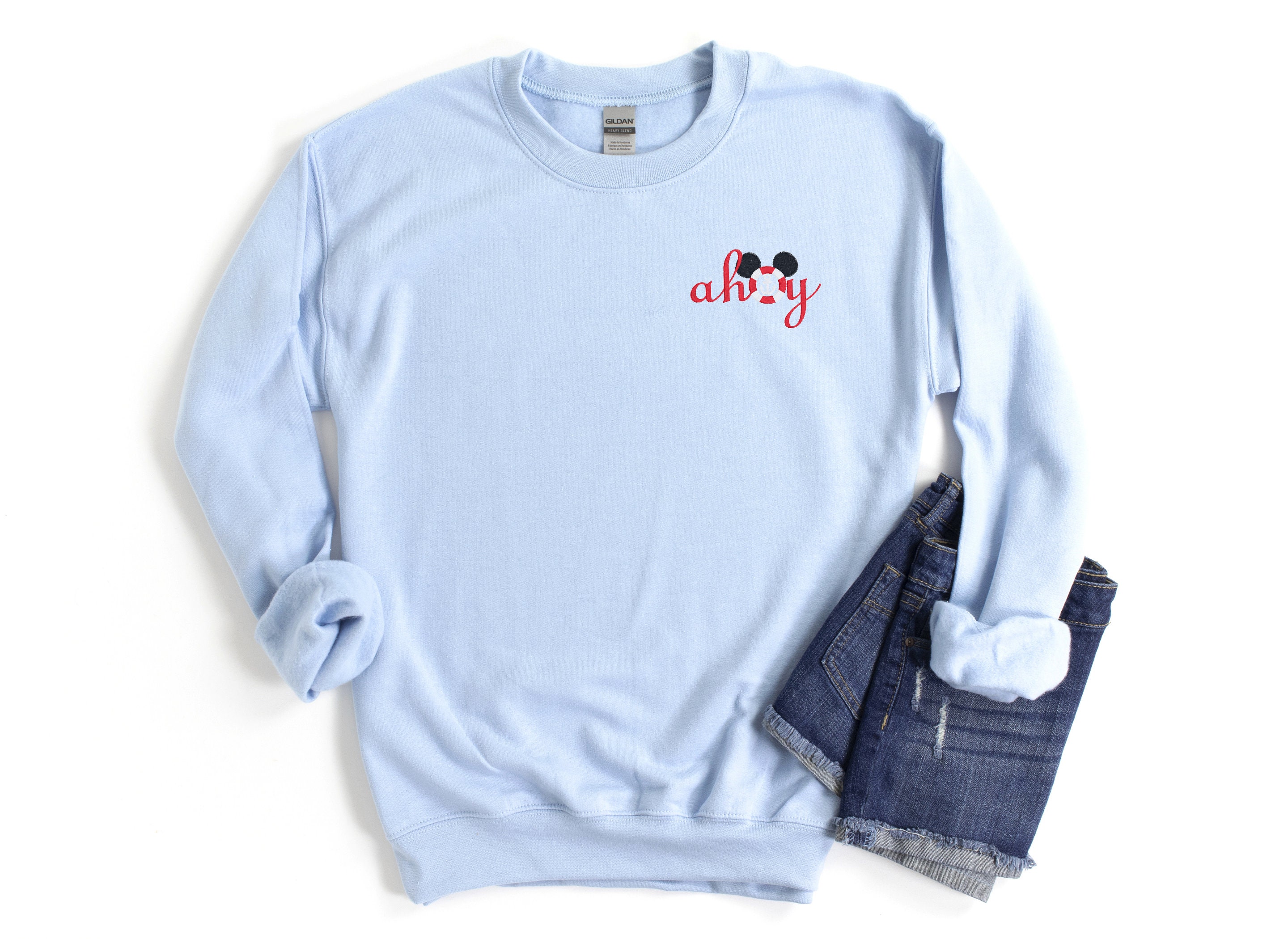 Embroidered Disney Cruise Line Ahoy Unisex Crewneck Sweater | Disney ...