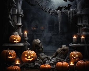 Spooky Night Digital Backdrops (4) - Etsy