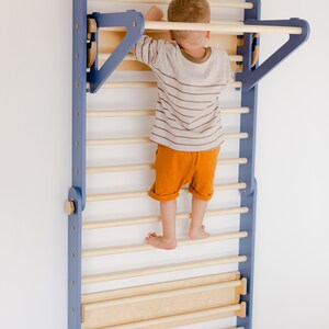Climbing Triangle Wall Set: Montessori Gym With Slide & Pull-up Bar - Etsy