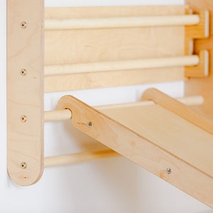 Climbing Triangle Wall Set With Slide, Gymnastic Wall With Pullup Bar ...