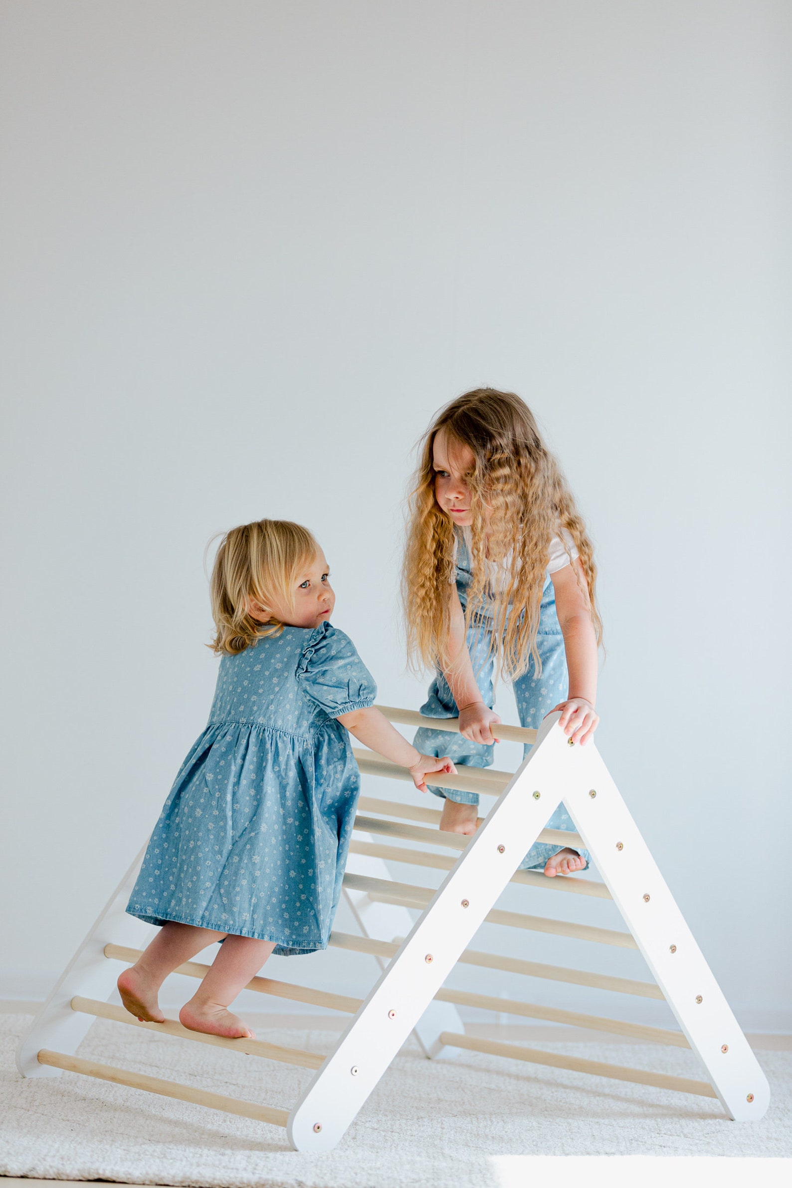 Climbing Triangle Wall Set With Slide, Gymnastic Wall With Pullup Bar ...